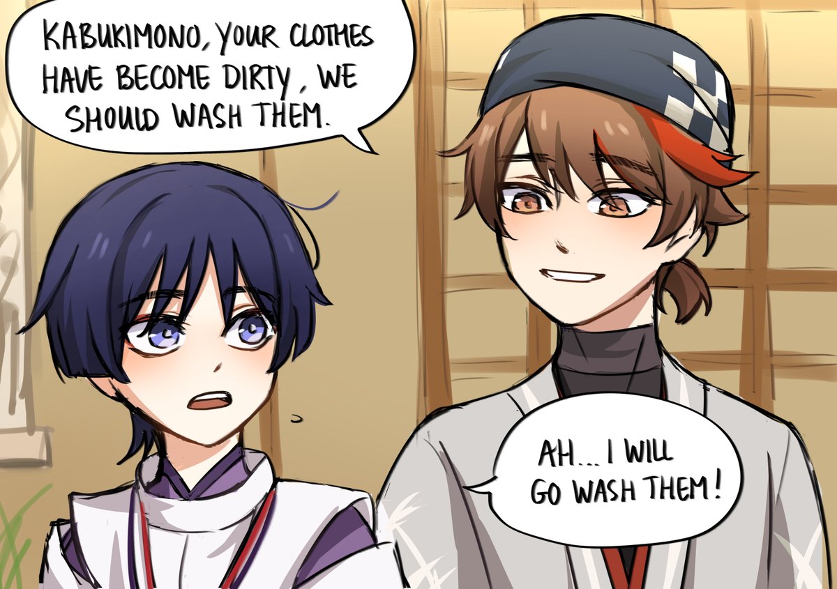 「Niwa thinks it's time to wash Kabukimono's clothes but scara」Naomiの漫画