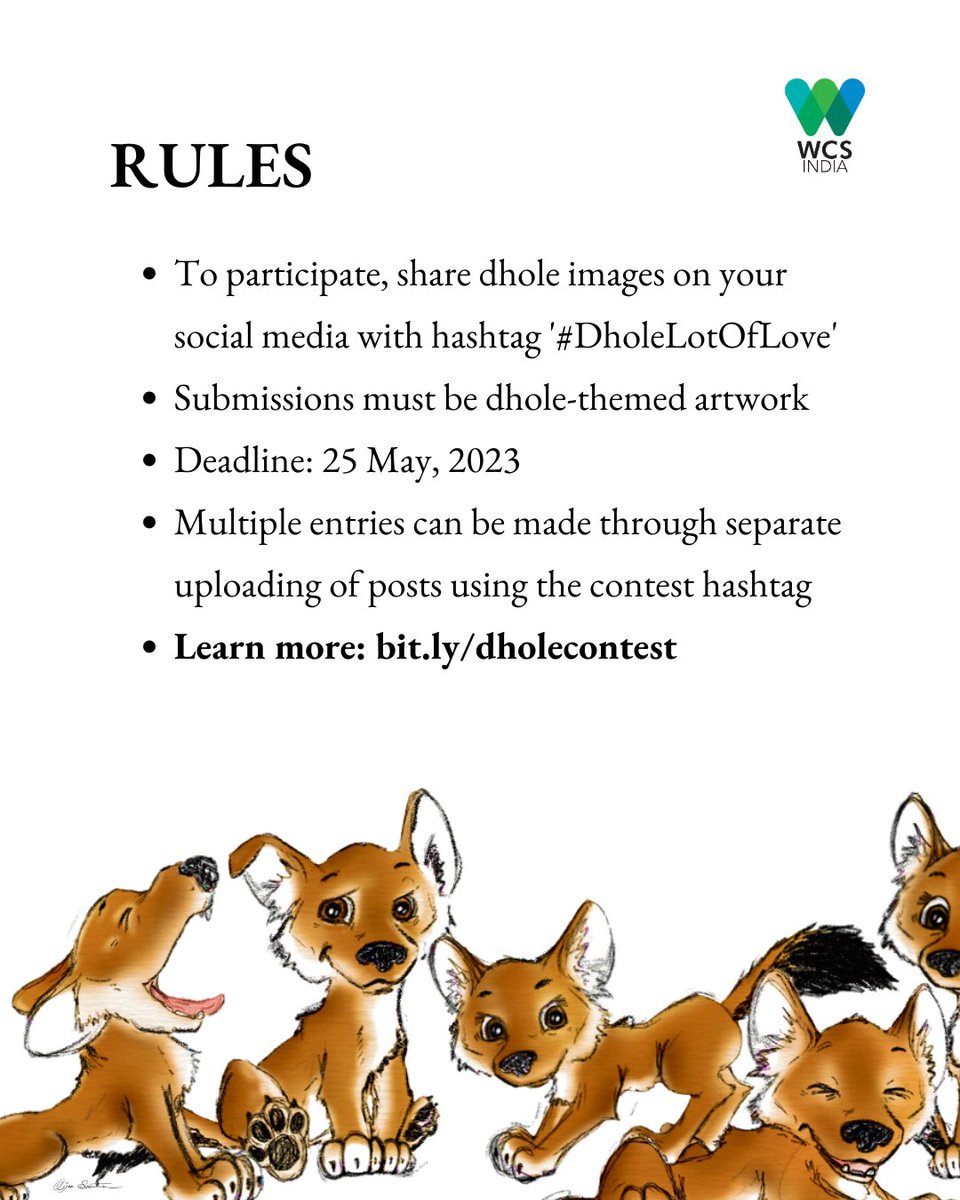 WCS India 💚 on Twitter: "Calling all artists and dhole enthusiasts ...
