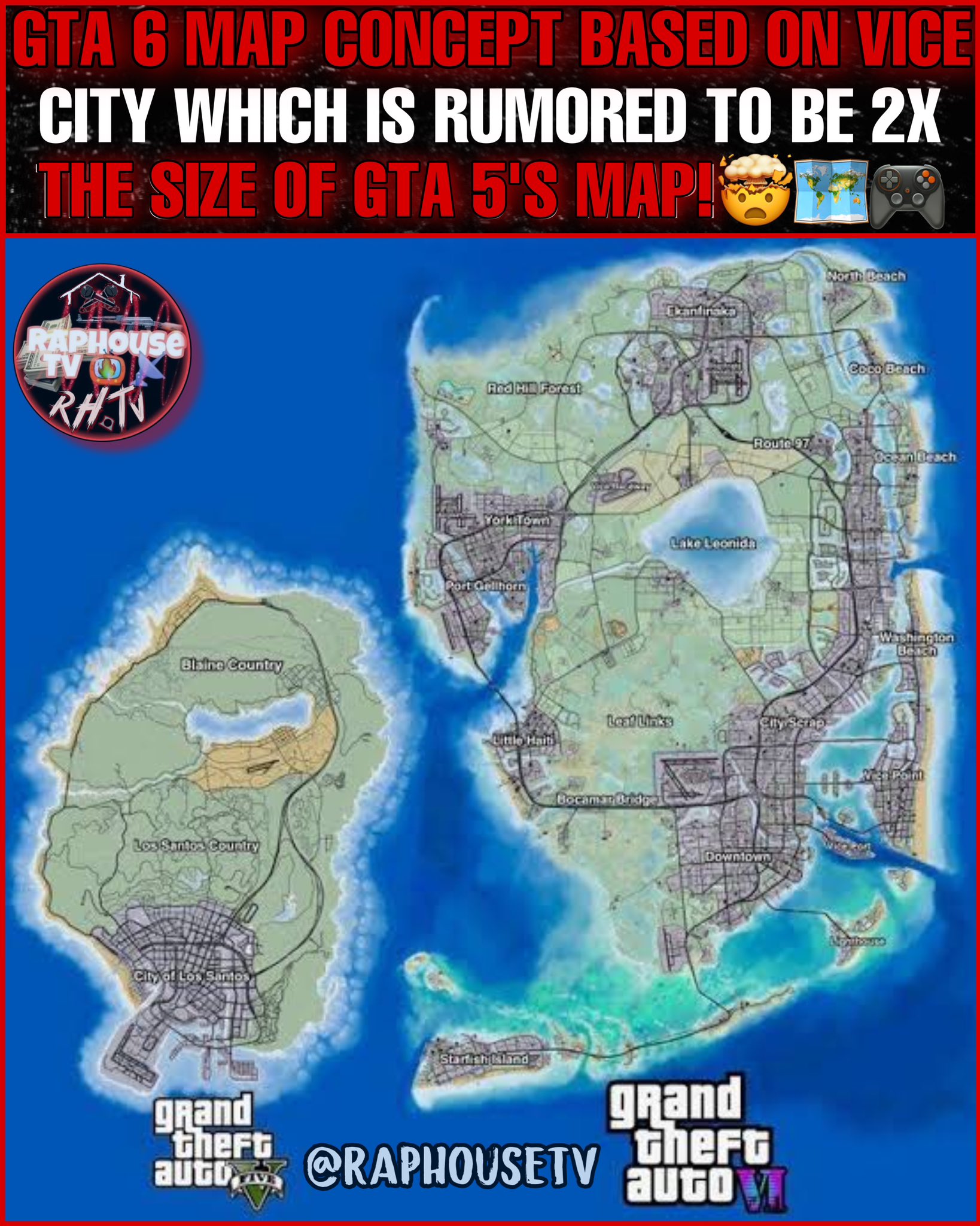 Gta 5 Vice City Map 🚨 GTA 6 Map Revealed: Twice As Big As GTA 5?