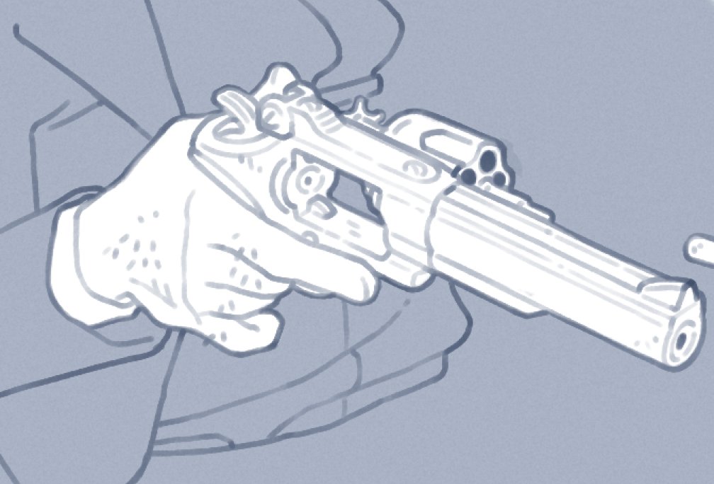 Hand Holding Gun Drawing