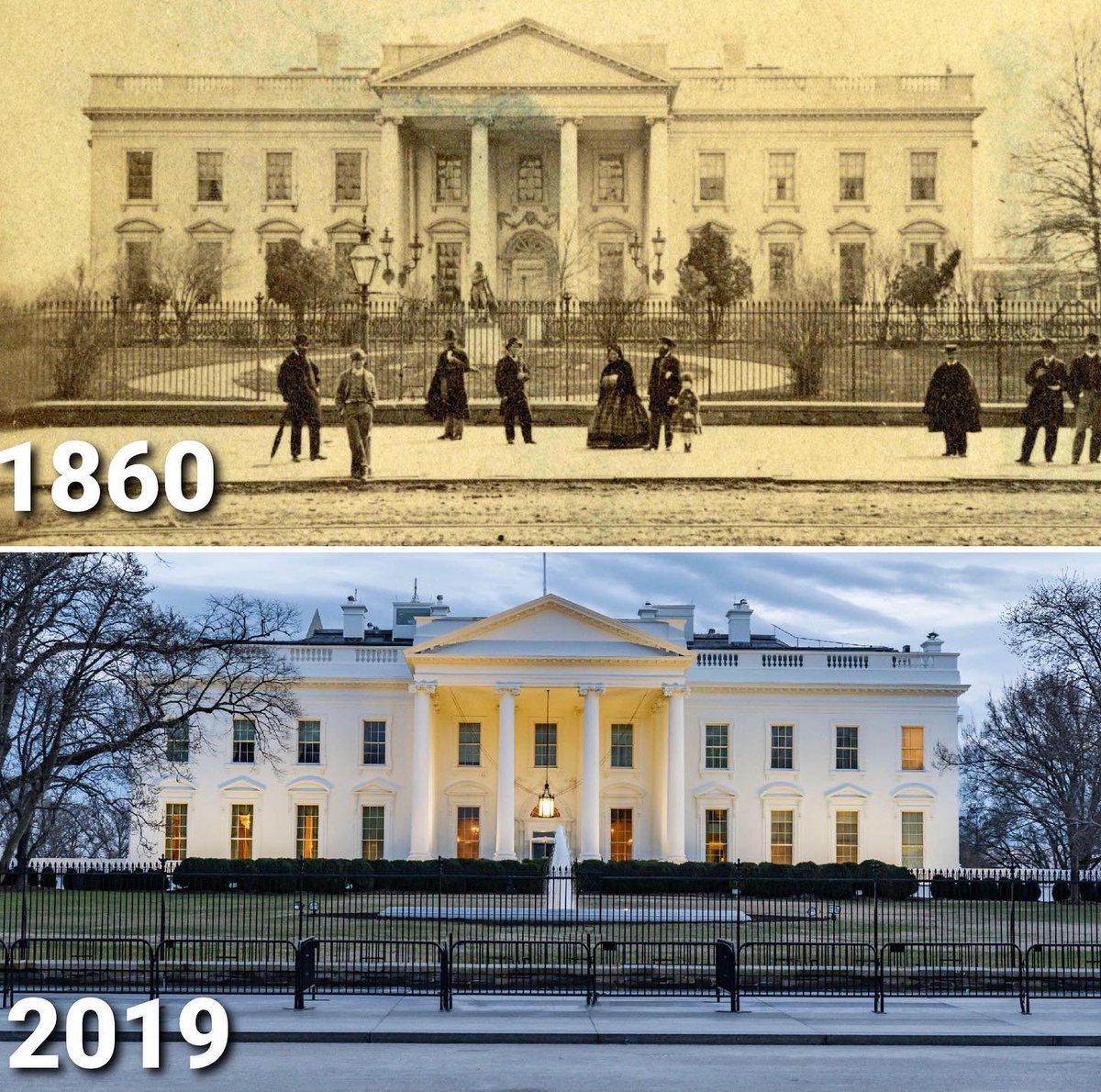 World Of History on Twitter: "The White House 1860 vs 2019."