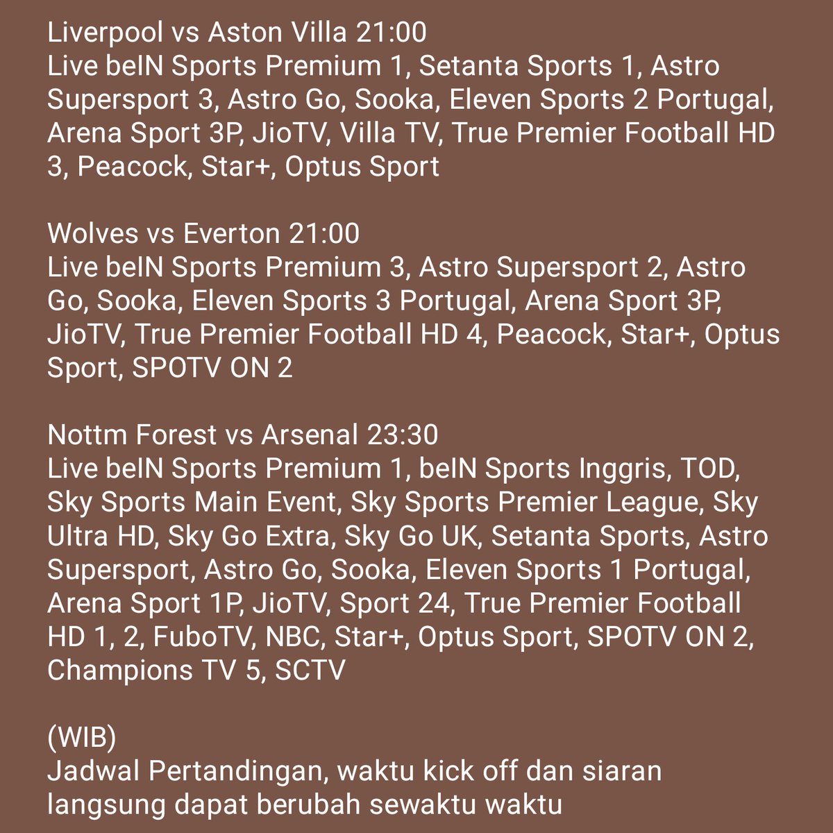 sagahtvlive on Twitter: "RT @sagahtvlive: #Jadwal Siaran Langsung :EPL (P-37) :Laliga (P-35 ...