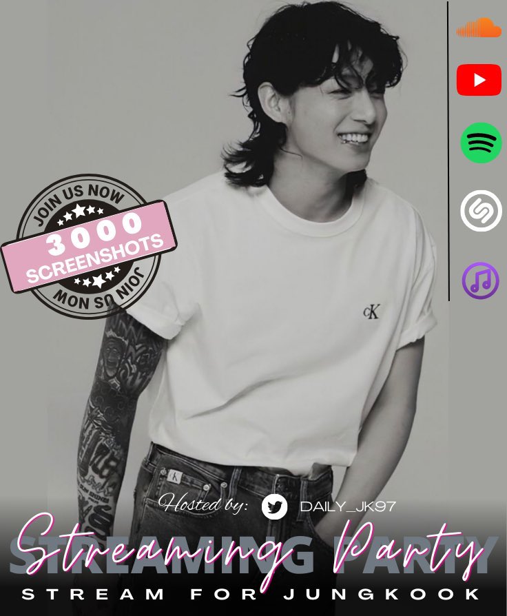 Daily_JK97ʲᵏ on Twitter: "📢 JUNGKOOK STREAMING PARTY ♦️3,000 SS: LEFT AND RIGHT, DREAMERS, SA ...