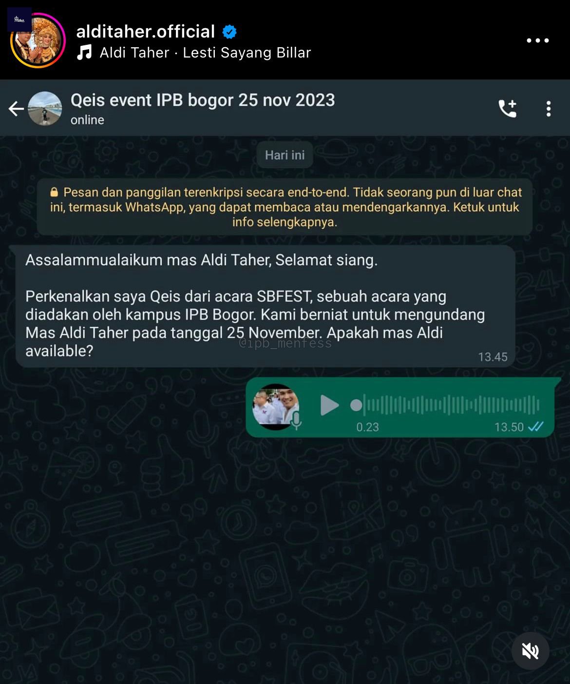 DRAFT IPB on Twitter: "punten ini serius mau ngundang aldi taher? https://t.co/0hk0JhXheG" / Twitter