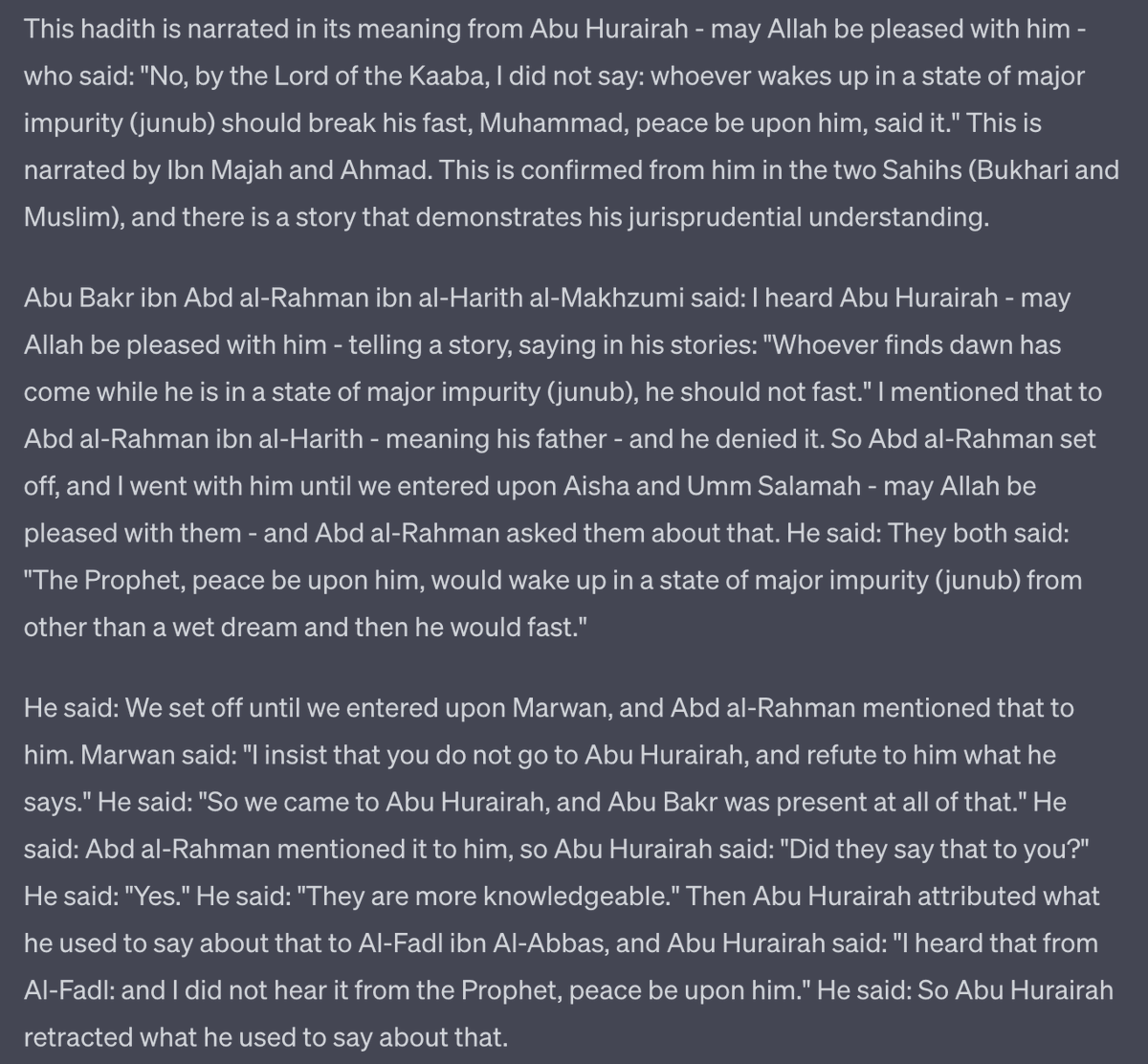 Let's say we have a hadith that goes back to a sahabi, and he mass ...