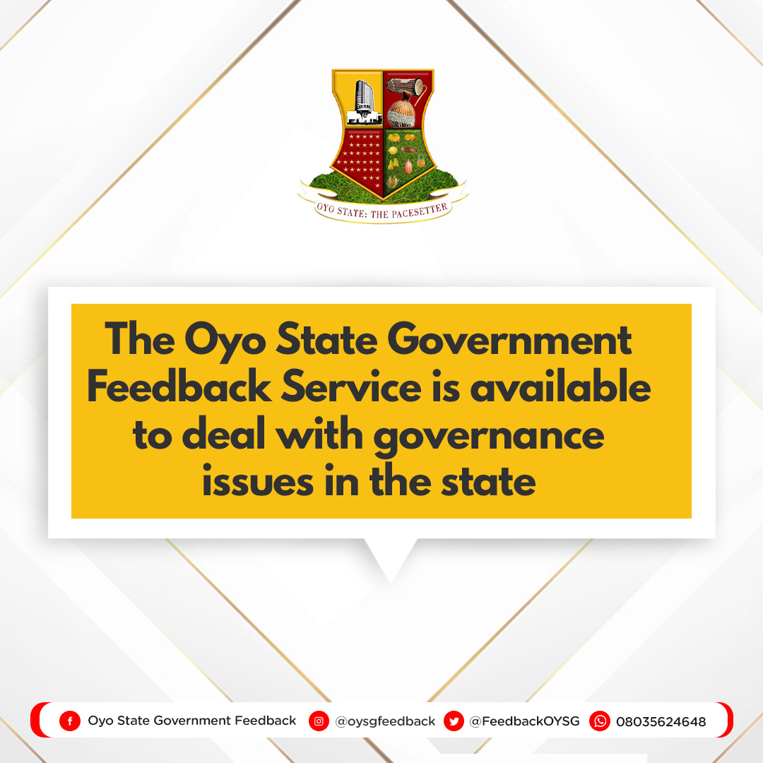 Oyo State Government Feedback on Twitter: Oyo State Government Feedback on Twitter: