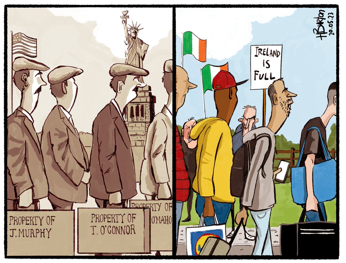 Political Cartoon on Twitter: "Harry Burton on #Ireland #Refugees - political cartoon gallery in ...