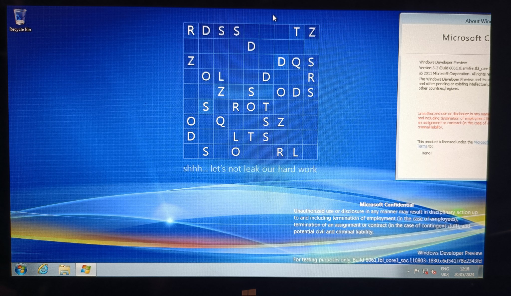 Xeno on Twitter: "Windows 8 build 8061 leaked yesterday and thanks to an awesome person, it is ...