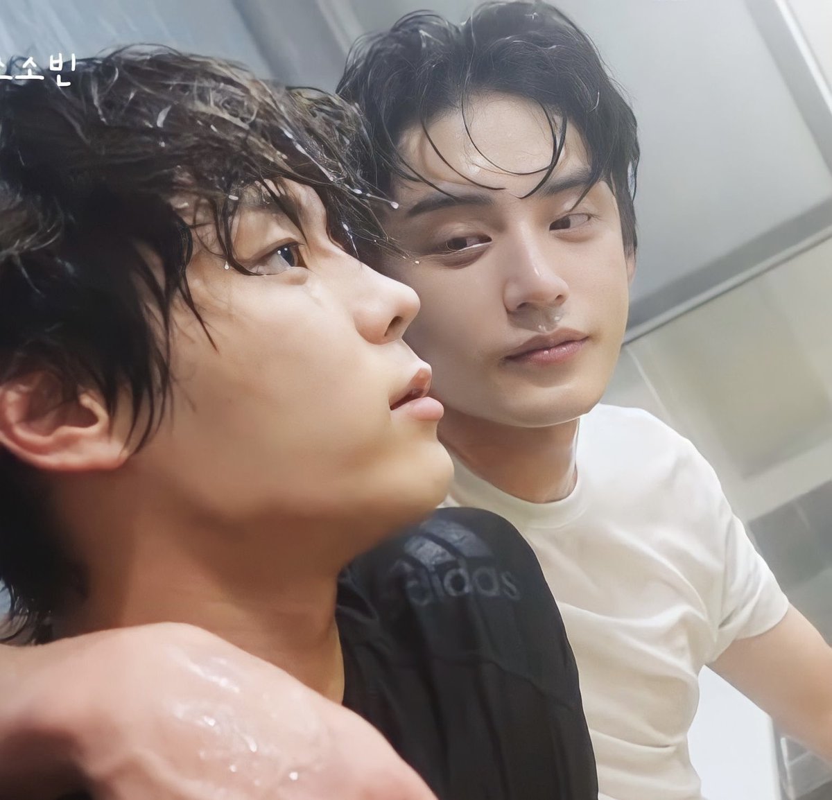 Juniper for 윤서빈 on Twitter: "RT @saebitboys: why does jiwoong look like he wants to kiss seobin"