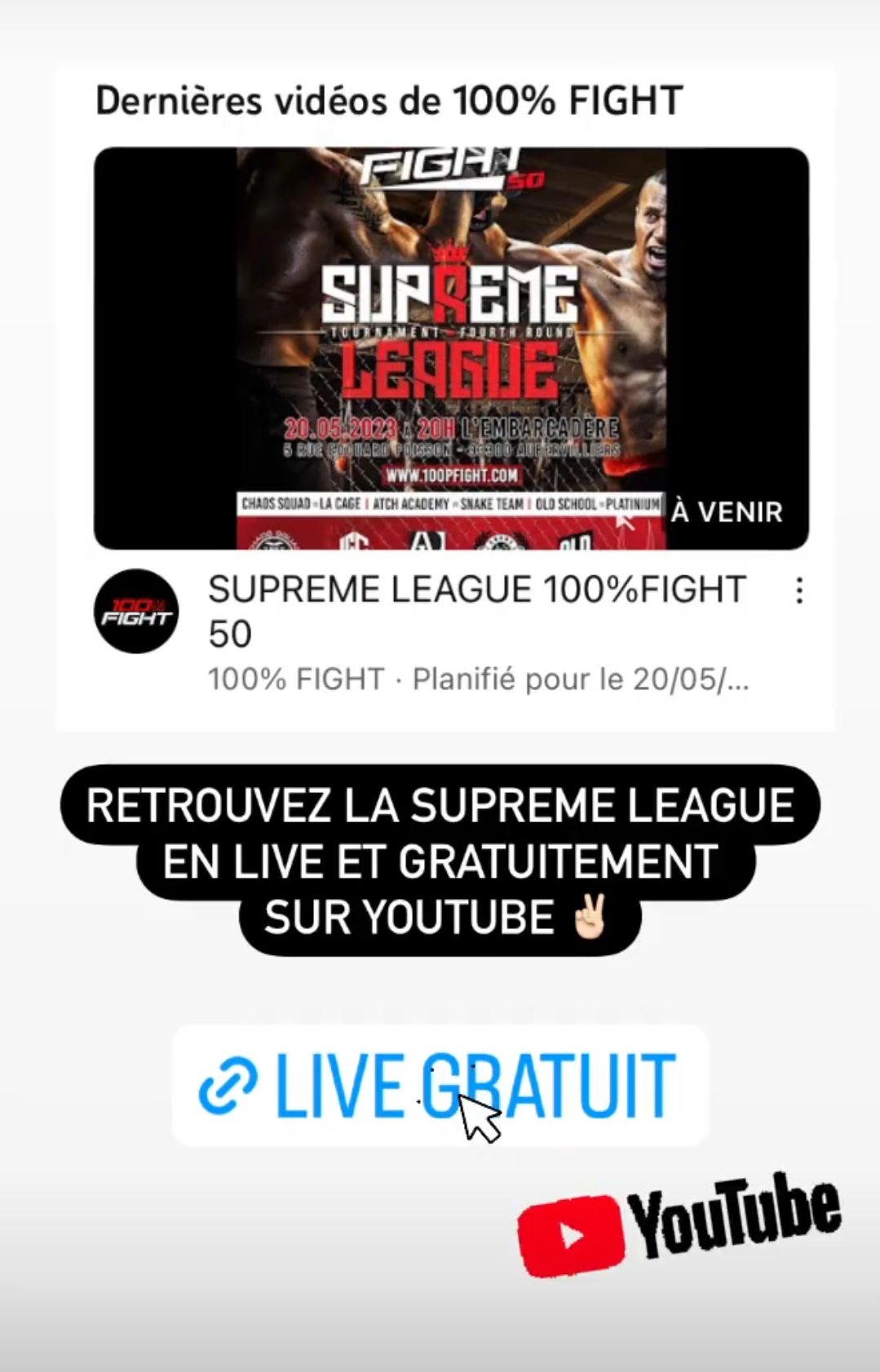 TEAM PARNASSE 🇲🇫🇲🇦 on Twitter: "Le Tournoi MMA Amateur SUPREME LEAGUE du 100% Fight en direct ...