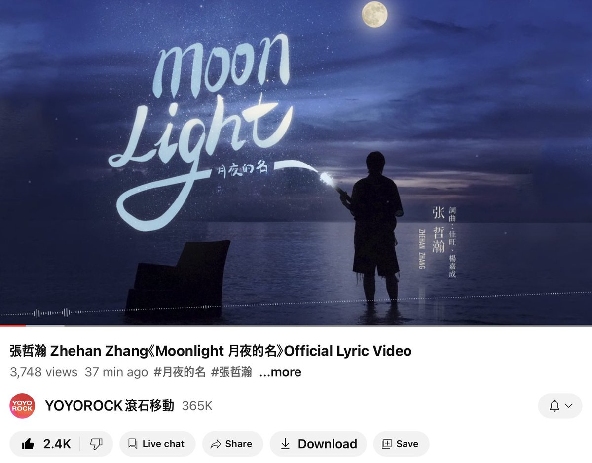 Zhang Zhehan Life Fan🪼 On Twitter Zhang Zhehan Latest Song Moonlight
