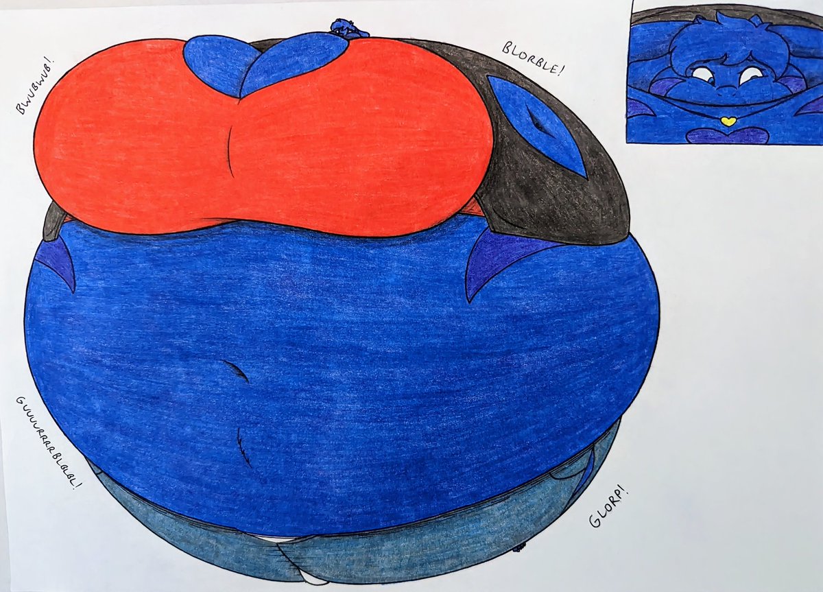 A sequence commission drawn for @RedbowR of their OC becoming a berry ...