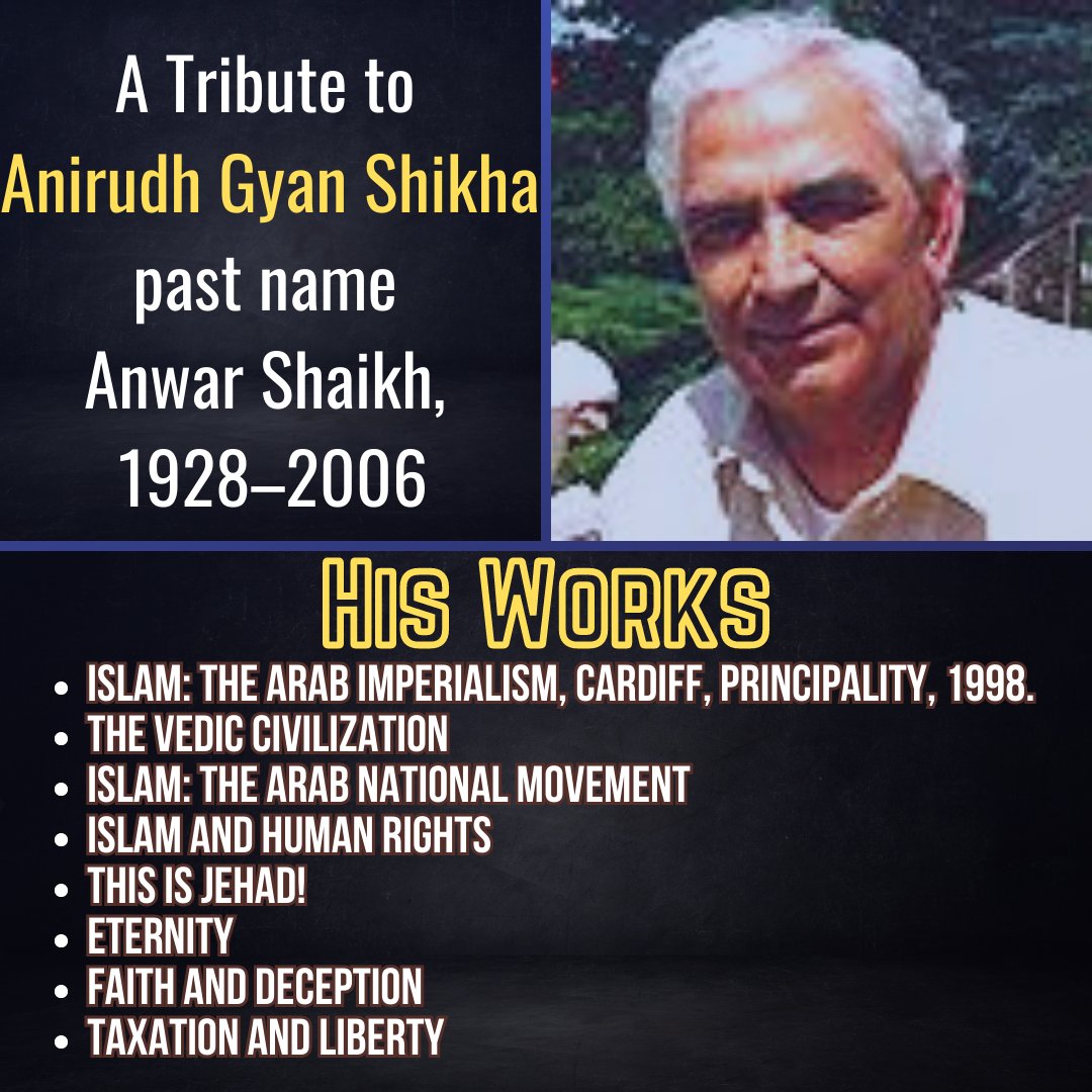 HV~📚☕🎶 on Twitter: "A Tribute to Anirudh Gyan Shikha (past name #AnwarShaikh, 1928–2006) Another ...