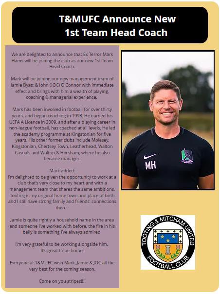 Tooting And Mitcham United Fc On Twitter Ex Terror Mark Hams