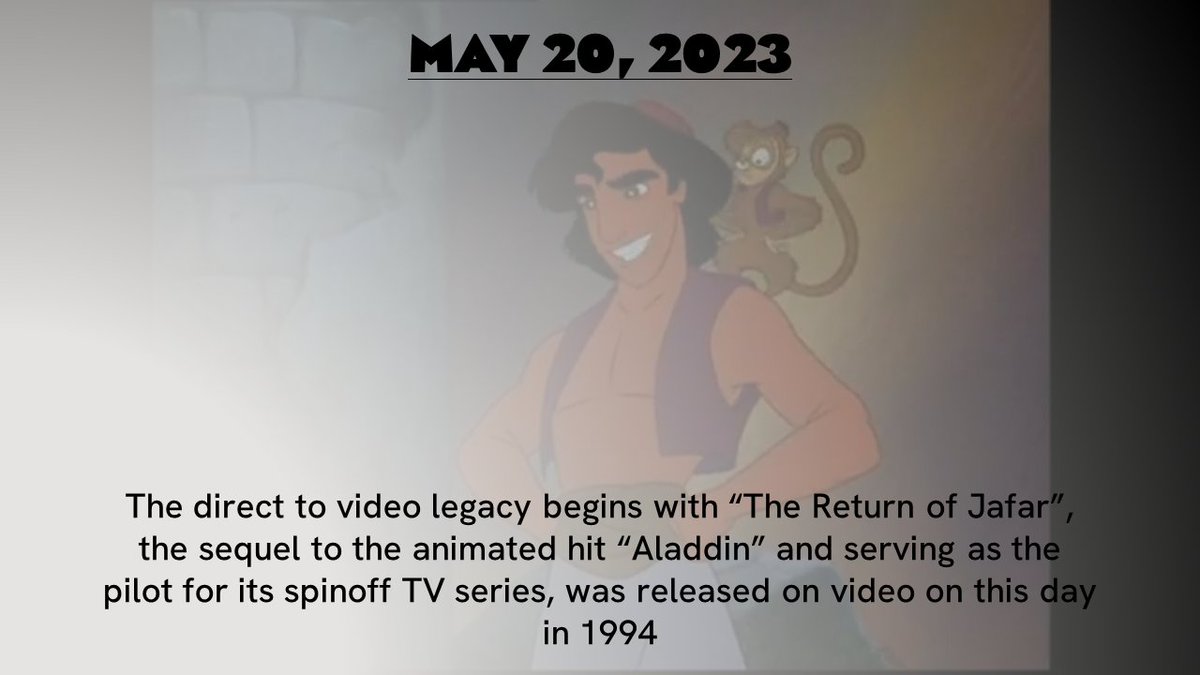 Disney Schedule Archive on Twitter: "Jafar returns and so begins the legacy of direct to video ...