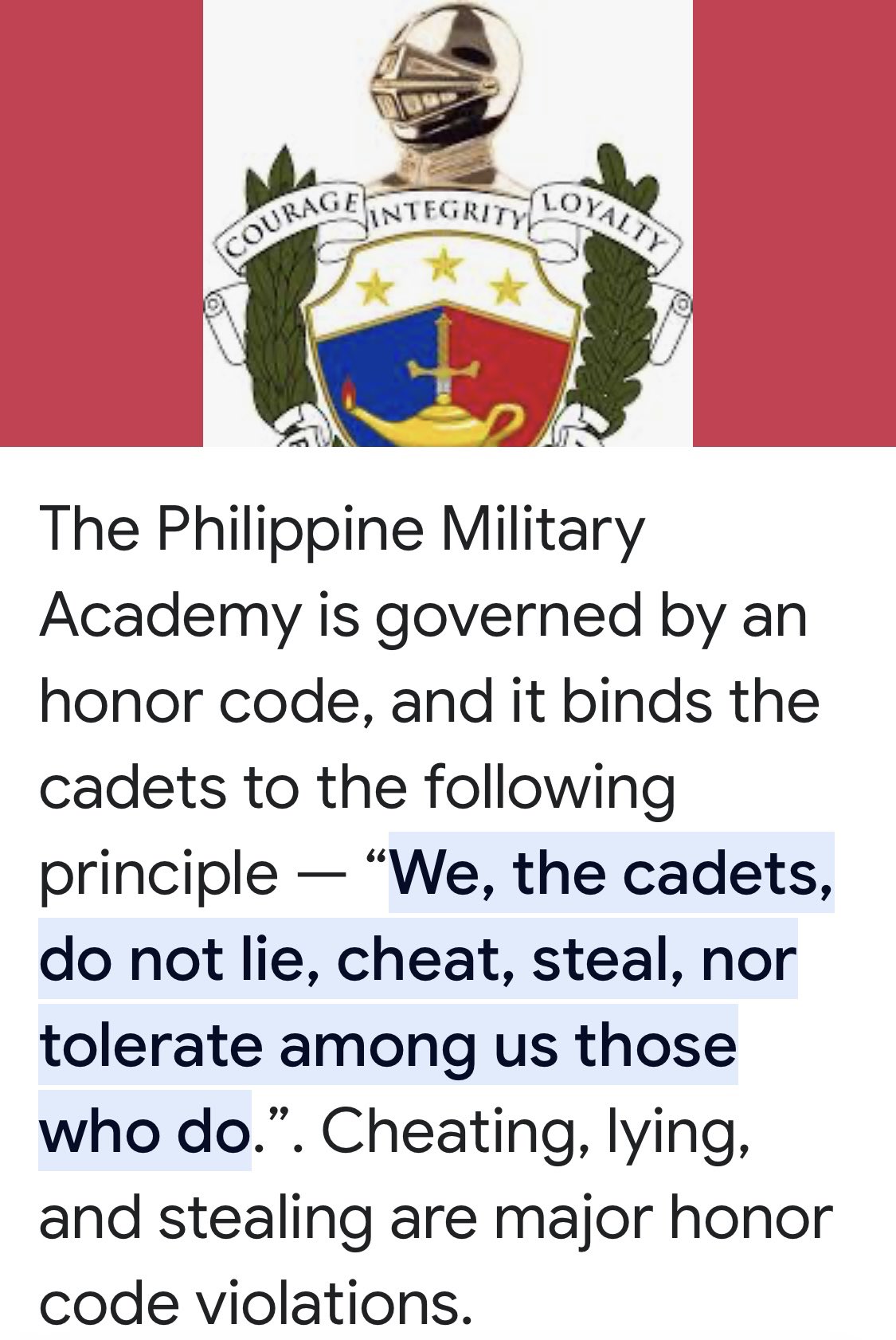 Philippine Military Academy Logo