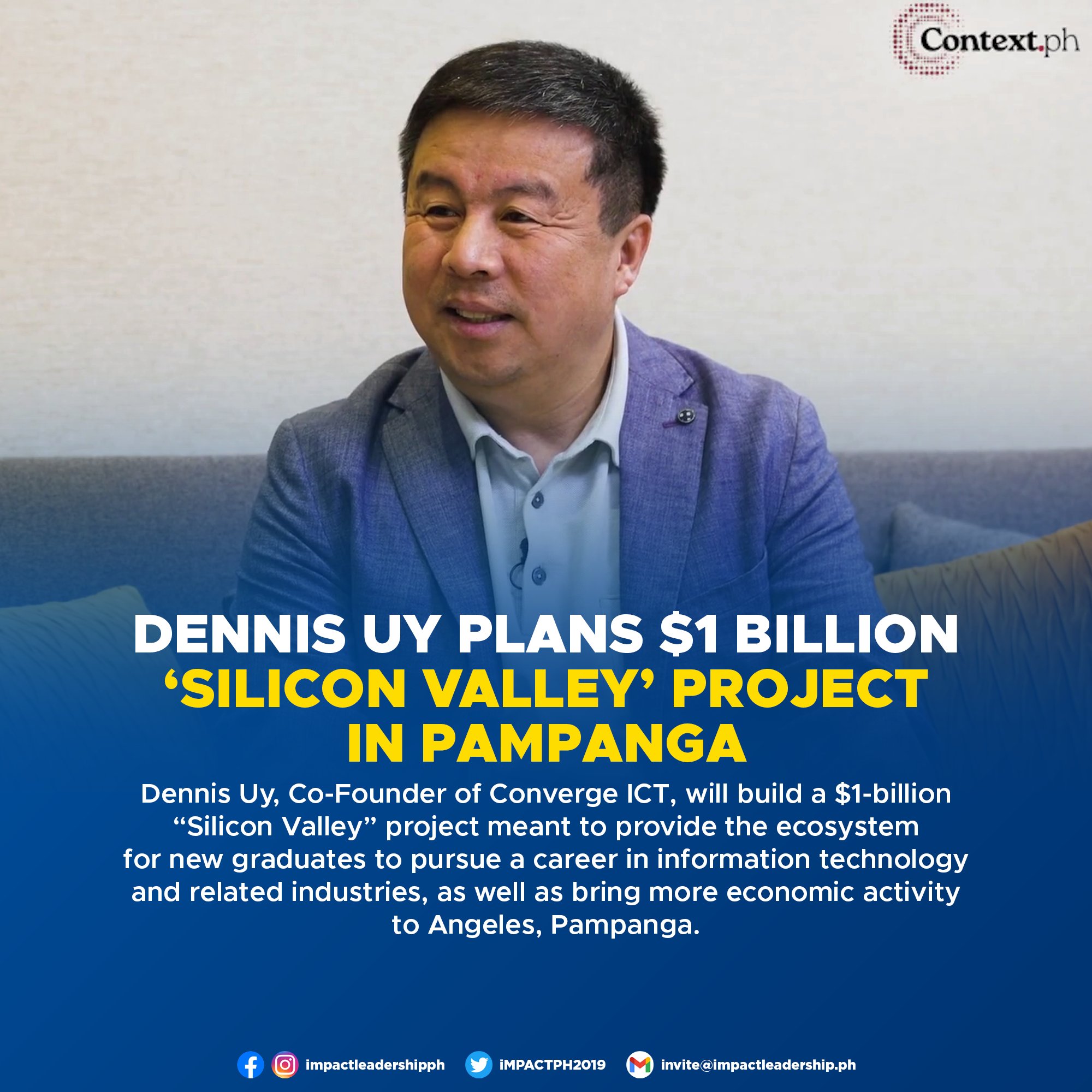 iMPACT Leadership on Twitter: "'SILICON VALLEY' IN PAMPANGA? Converge ICT Co-Founder Dennis Uy ...