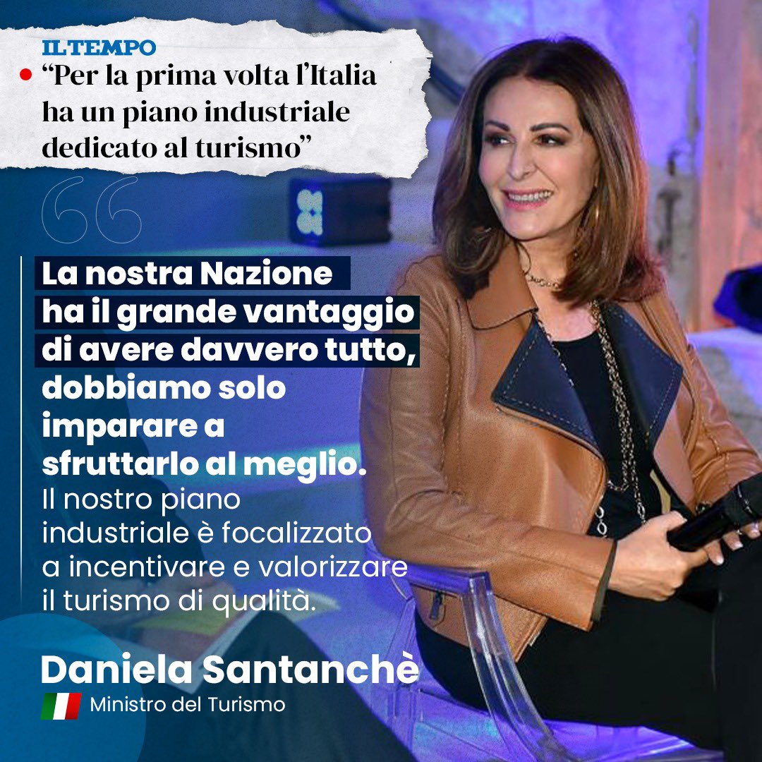 Daniela Santanchè on Twitter: "Destagionalizzare il settore e puntare sulla qualità sono solo ...