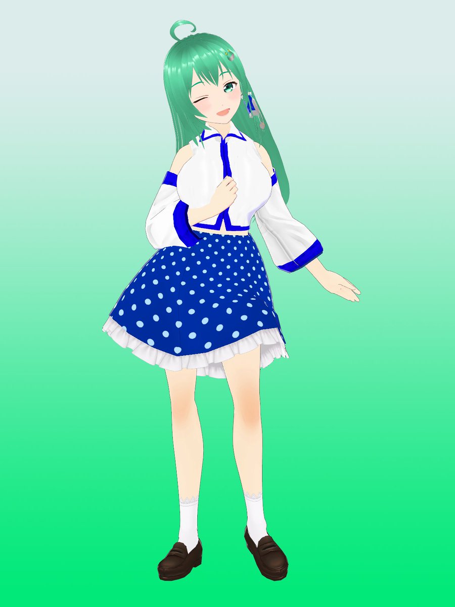 フランク・ベル@求職中から一歩進む on Twitter: "RT @v_tarrow_aniue: 仲の良い相互フォロワーさんの推しキャラをVroidでモデリングしてみました。 東風谷早苗 ...