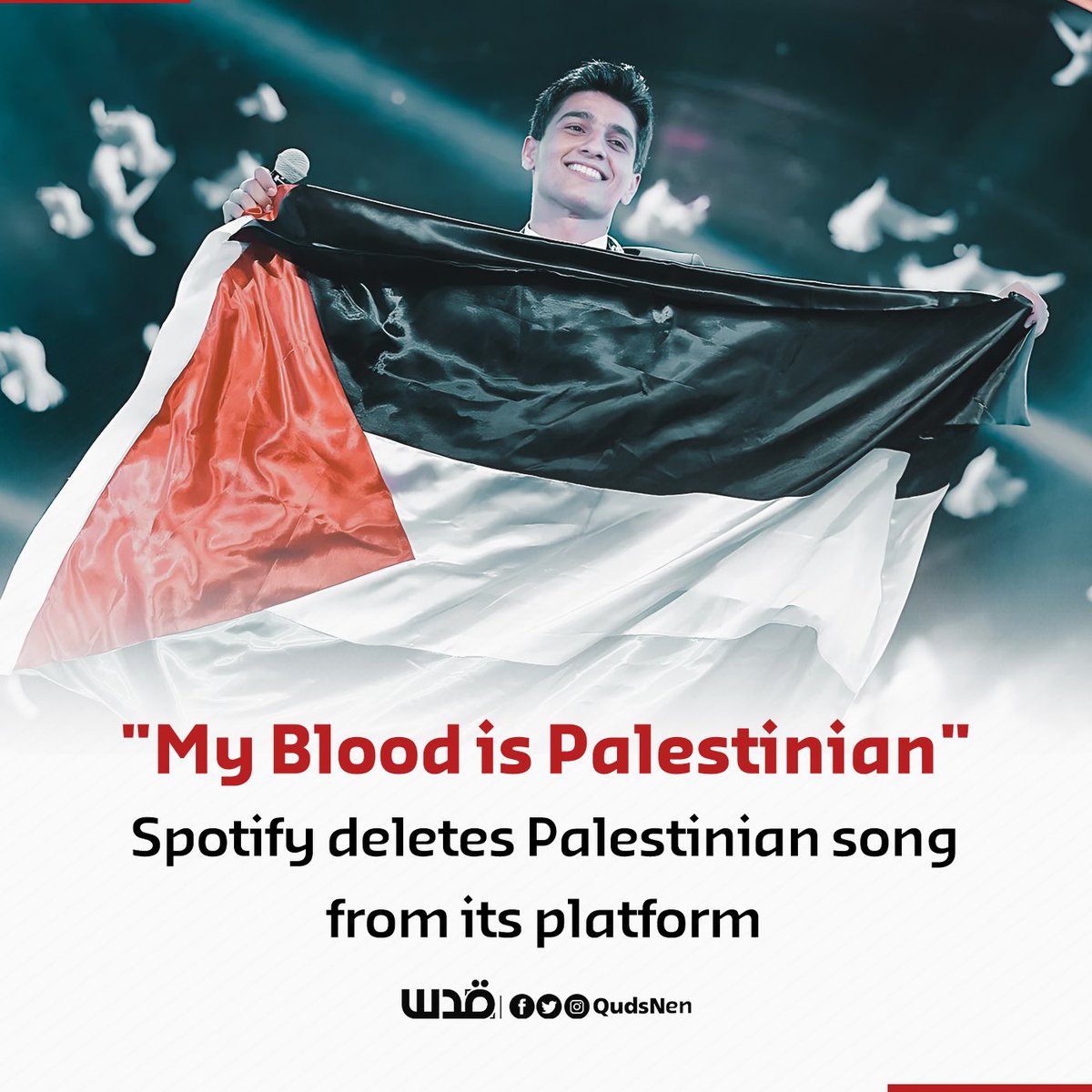 Quds News Network on Twitter: "Spotify, a digital music streaming service, has deleted the ...
