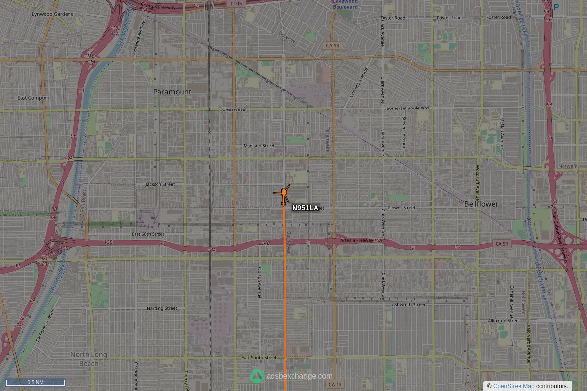 Police Overhead on Twitter: "LA County Sheriff #N951LA (a AS50) was spotted near Bellflower, CA ...