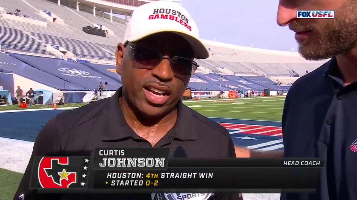 Houston Gamblers on Twitter: "RT @USFL: Houston head coach Curtis Johnson talks with @Jbooty88 ...