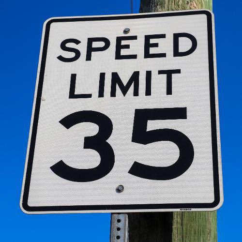 Speed Limit 35 Road Sign