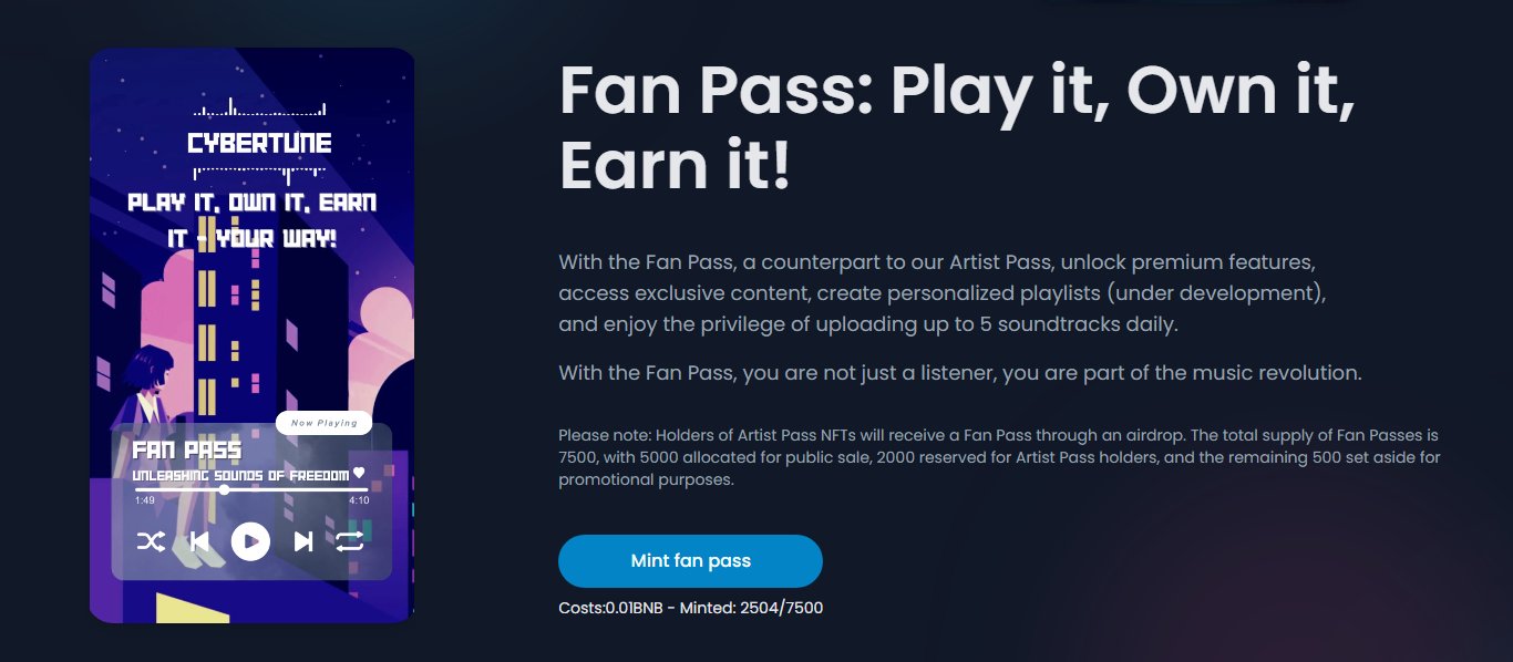 CyberTune on Twitter: "Our Fan Pass NFT has launched on BNB Chain at a minting cost of 0.01BNB ...