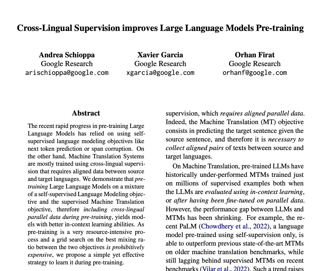 AK on Twitter: "Cross-Lingual Supervision improves Large Language Models Pre-training ...