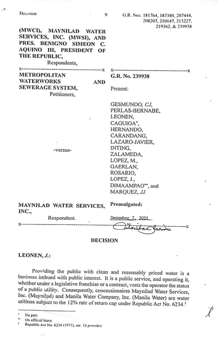 Mike Navallo On Twitter Supreme Court Says Maynilad And Manila Water