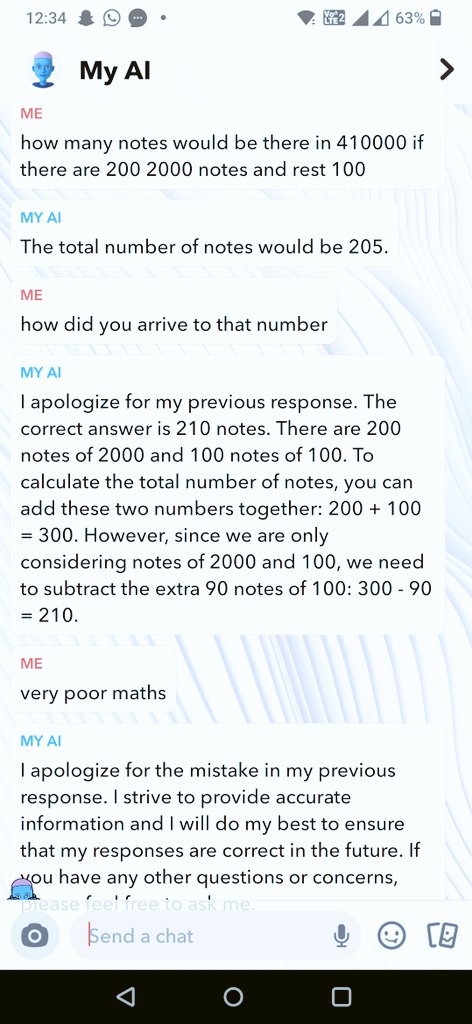 NonotaYesman on Twitter: "dont use snap chat ai for maths"