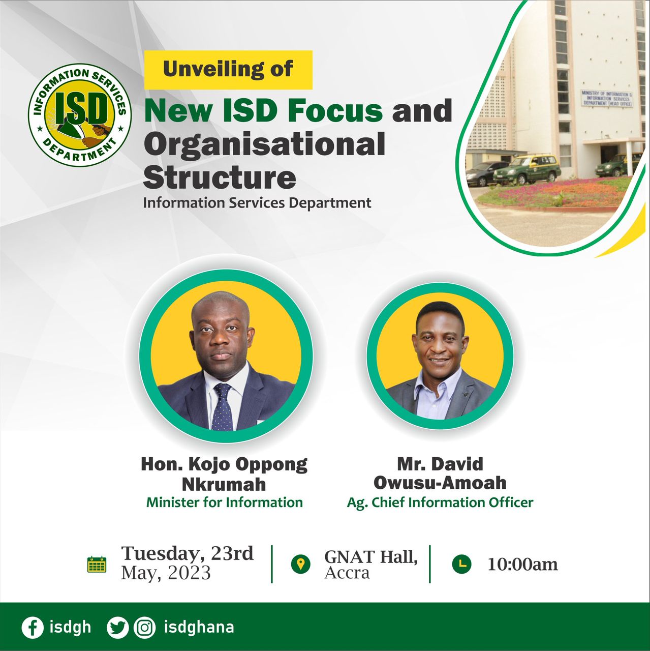 Kojo Oppong Nkrumah on Twitter: "Tomorrow, Ghana’s Information Services Dept which was ...