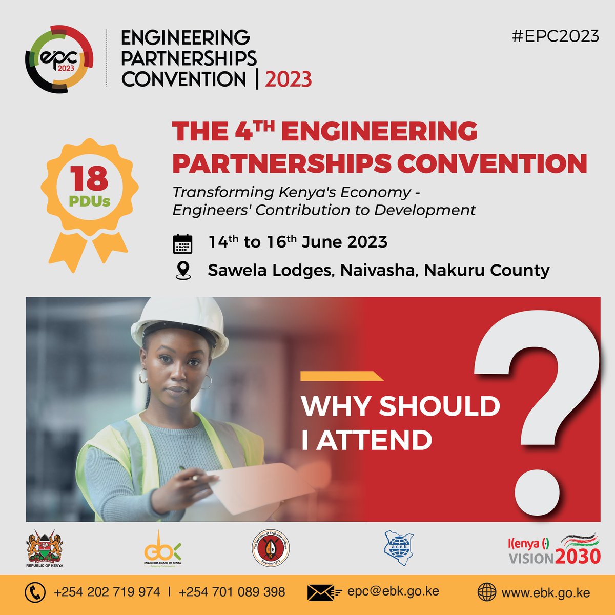 Engineers Board of Kenya on Twitter: "WHY SHOULD I ATTEND #EPC2023? Attend #EPC2023 because you ...