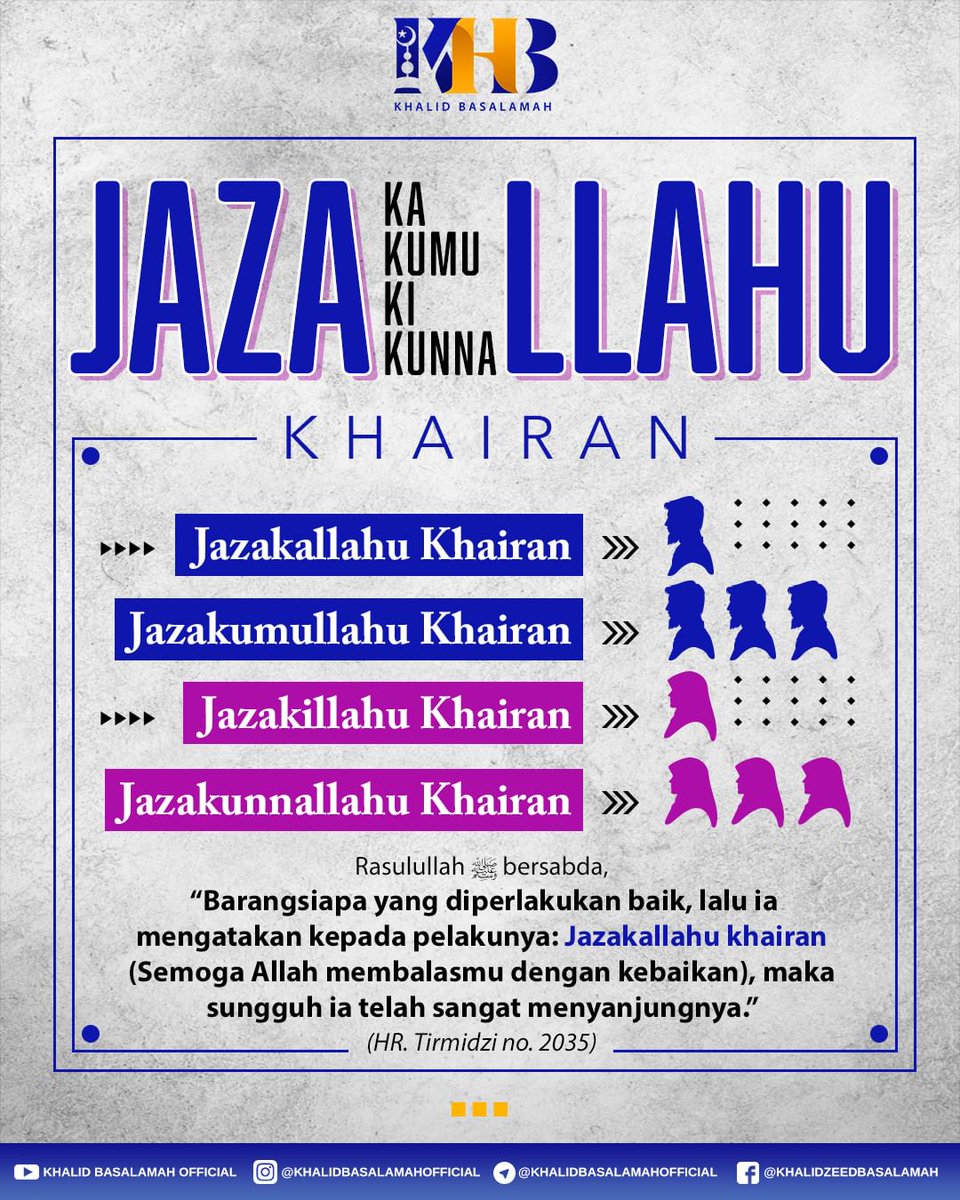 Khalid Basalamah Official on Twitter: " ️ KETIKA ADA SEORANG YANG BERBUAT BAIK KEPADAMU, MAKA ...