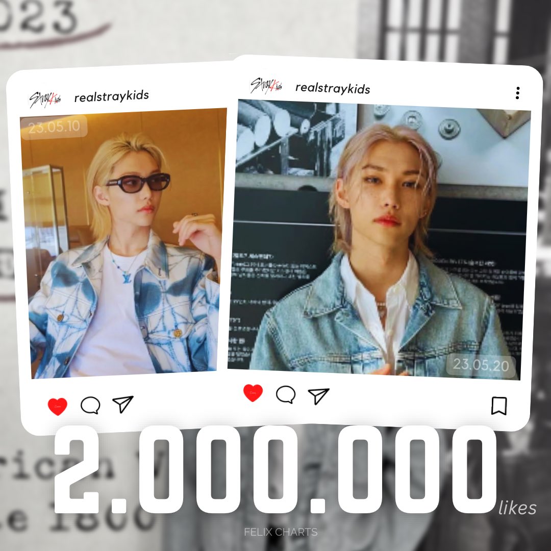 FELIX CHARTS on Twitter: "📊 2 more of #FELIX Instagram posts surpassed 2 MILLION likes 🎉 👖 # ...