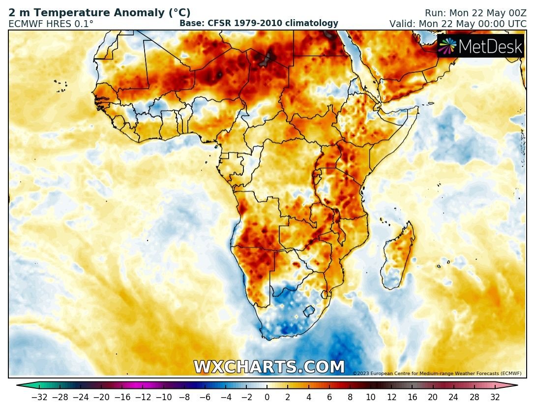 Climate Temperature Map Of Africa