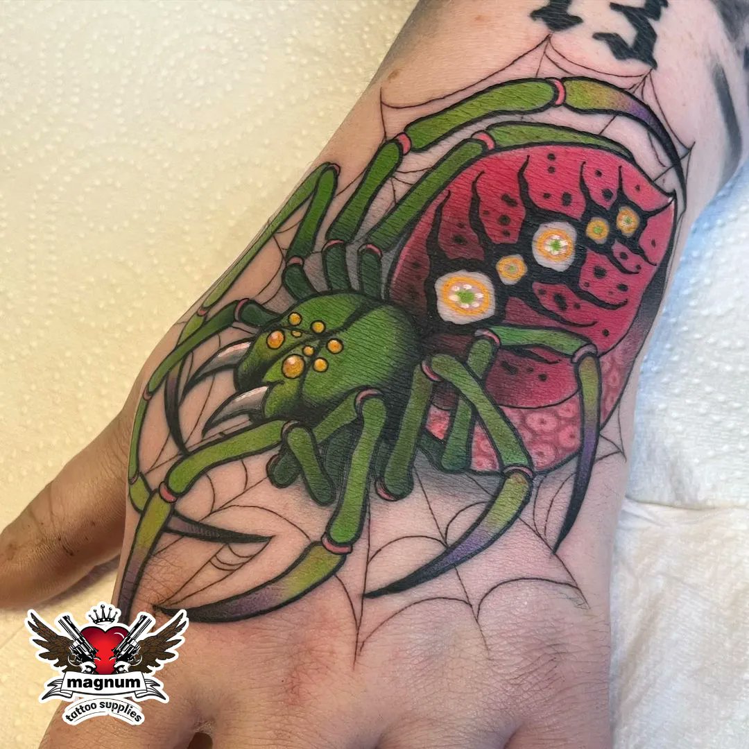 Neo Traditional Spider Tattoo