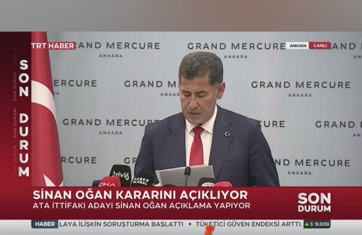 Emre Uslu, PhD on Twitter: "TRT Sinan Ogan’ın kararını CANLI veriyor. Gerisini dinlemeye gerek ...