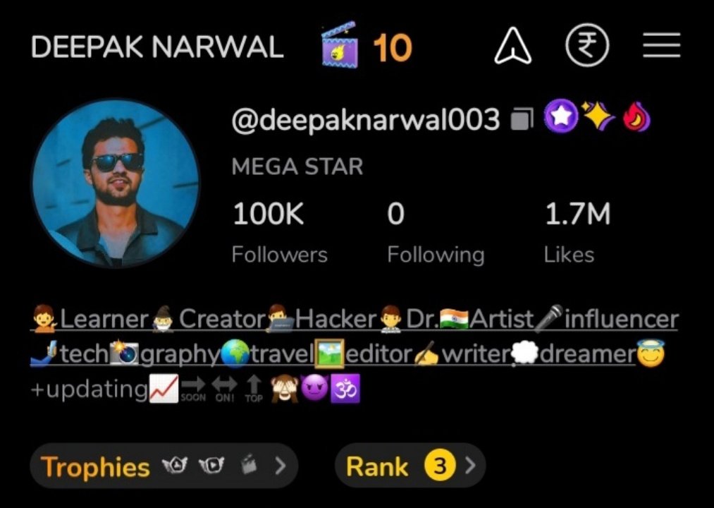 1Lakh+ followers complete on moj🕉 - Thread from DEEPAK NARWAL @deepaknarwal003 - Rattibha