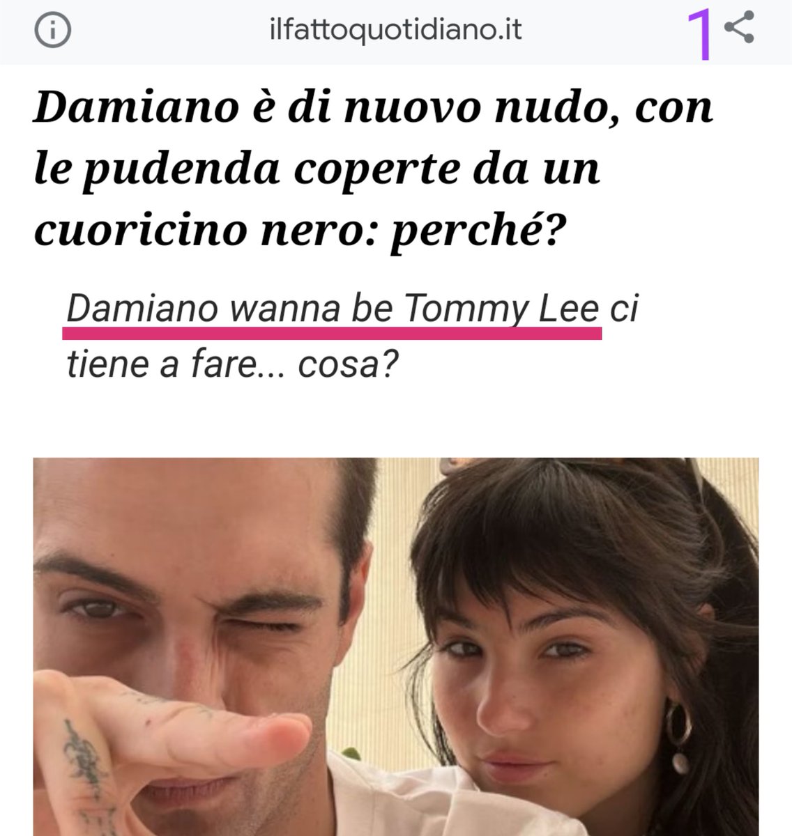 GossipGirl 🤫 The Dark Side of MOFC 😈 on Twitter: "UPDATE! 🚨 "Damiano wanna be Tommy Lee [...] il ...
