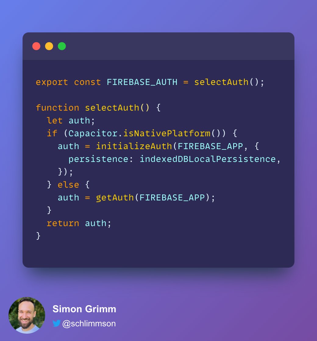 Simon Grimm On Twitter ⚡️ Tip When Using Firebase With Ionicframework React You Need This