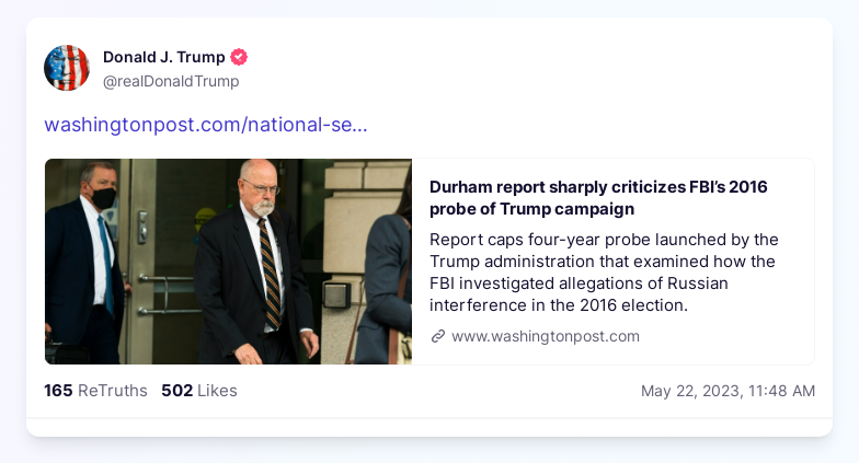 Donald Trump Retruth, Tweets from Truth Social 🤖 (@MagaWorldTruth ...
