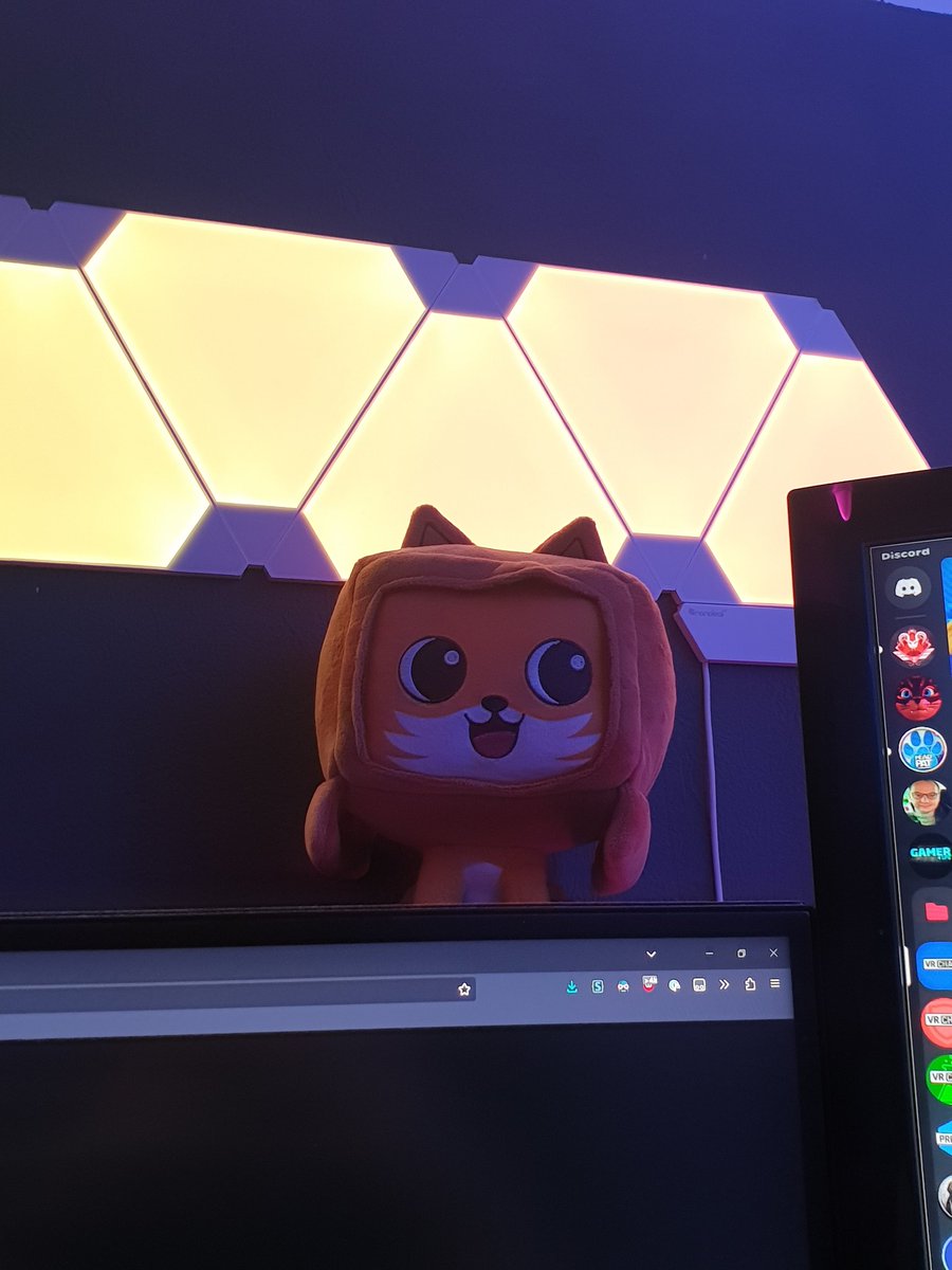 DrBlackRat on Twitter: "So far VRCat has been watching over me from above my desk :p"
