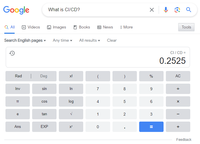 programmerjokesofficial on Twitter: "CI/CD = 0.2525 (according to Google)#100Daysofcode # ...