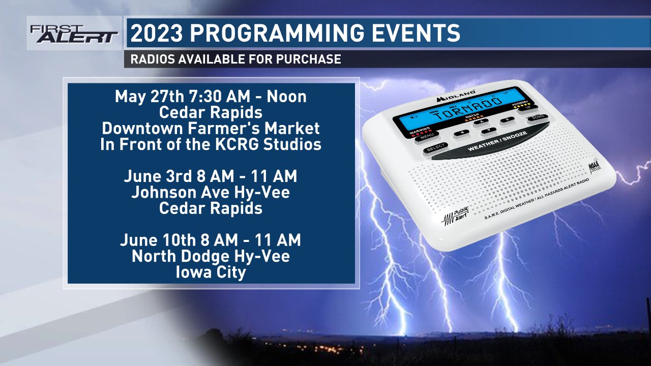 KCRG-TV9 First Alert Weather on Twitter: "The first weather radio programming event of the year ...