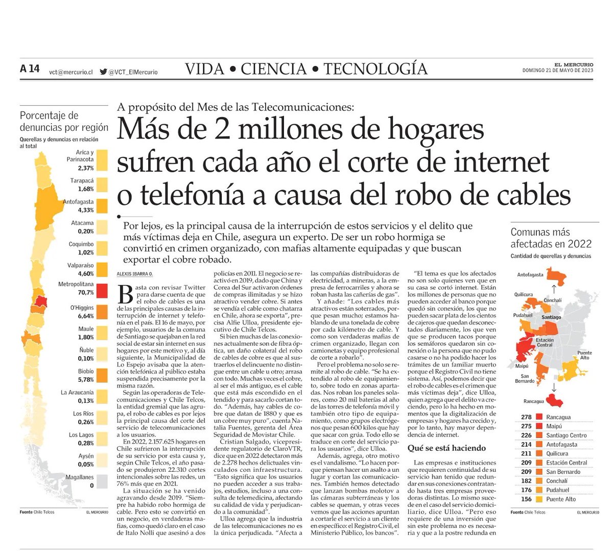 Chile Telcos on Twitter: "En El Mercurio, el presidente ejecutivo de Chile Telcos, Alfie Ulloa ...