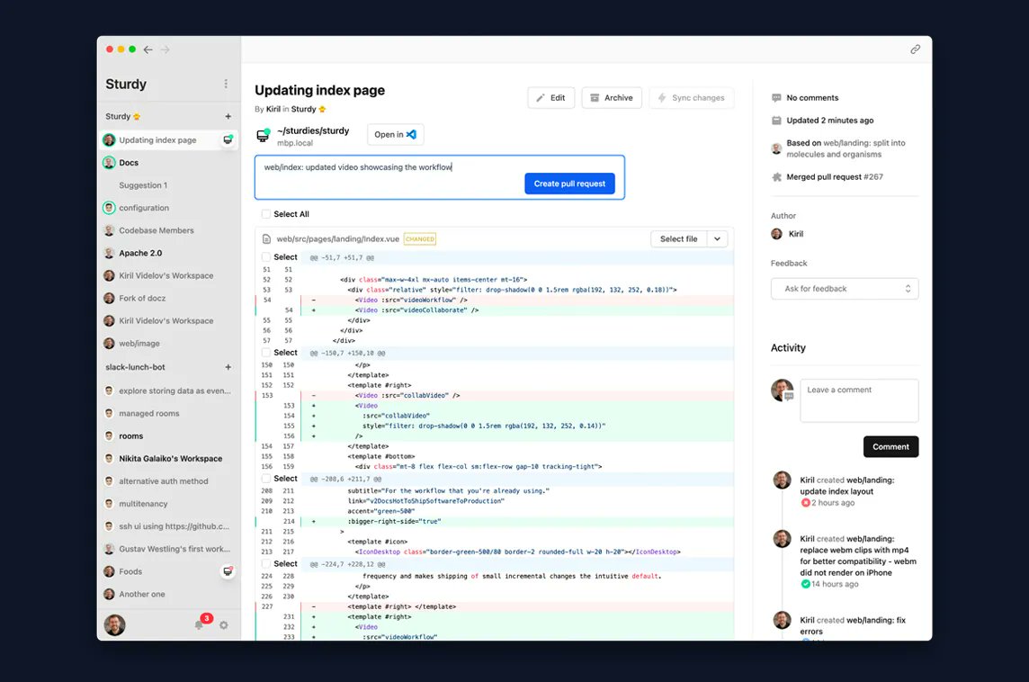 Madewithvuejs On Twitter Sturdy Is An Open Source Real Time Version Control Platform For