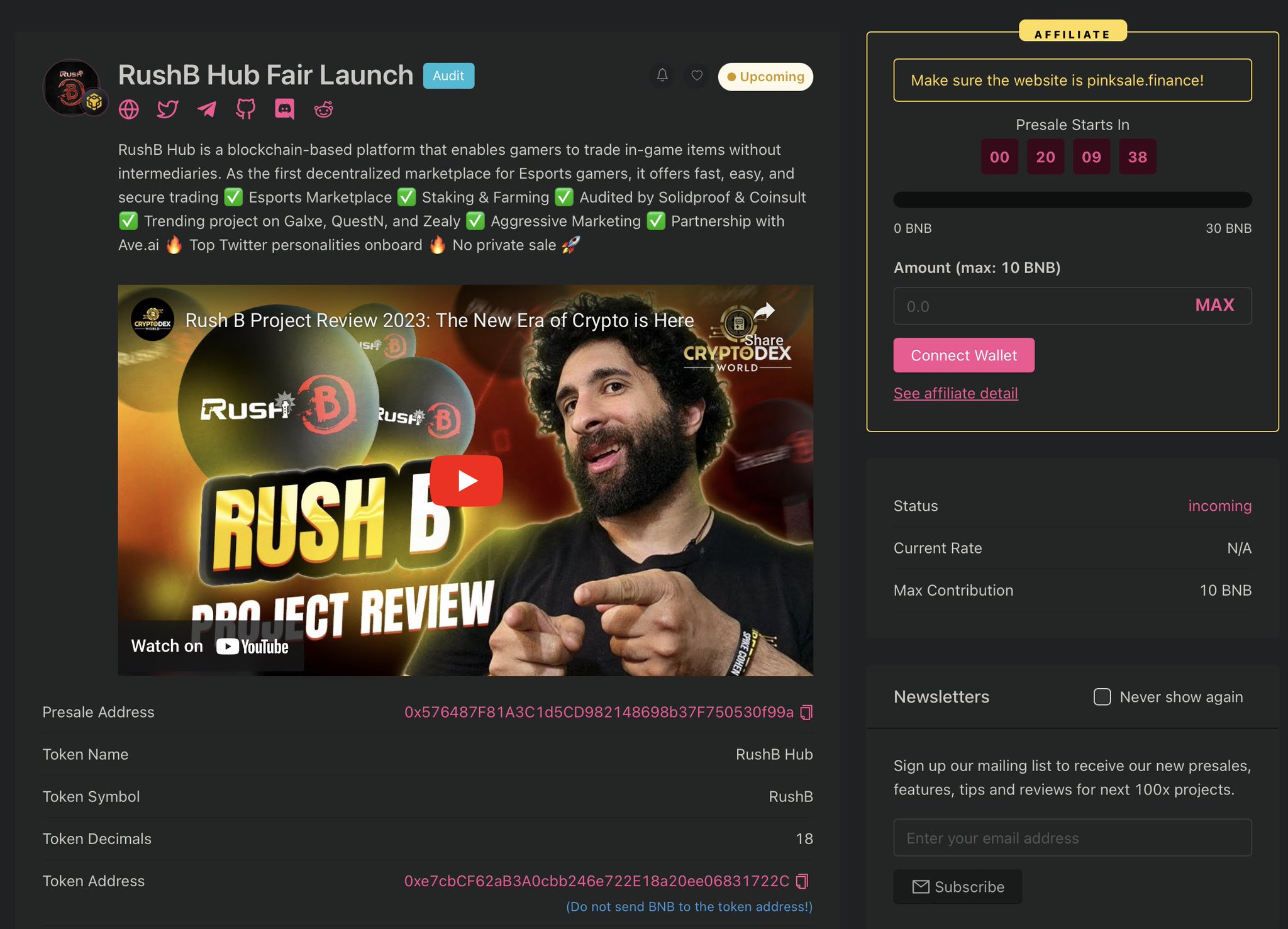 RushB Hub on Twitter: "⏳ RushB Hub Fairlaunch is finally here ⏳ Join us as we go live on ...