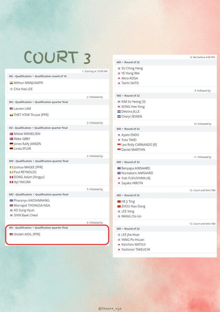 Z 💎🇲🇾 on Twitter: "2. Live score link & Order of Play: 👉🏻 https://tournamentsoftware.com/visual ...