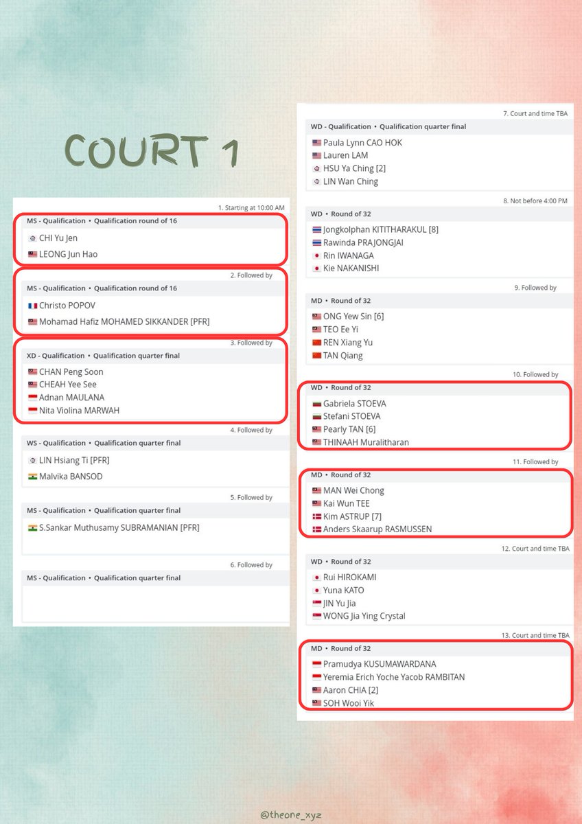 Z 💎🇲🇾 on Twitter: "2. Live score link & Order of Play: 👉🏻 https://tournamentsoftware.com/visual ...
